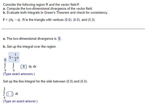 Consider The Following Region R And The Vector Field Chegg Com