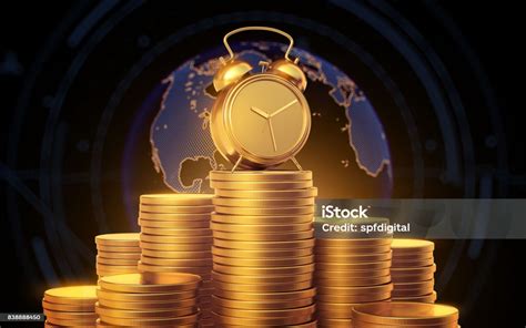 알람 시계 황금 동전입니다 세계의 배경에 금화의 산 3d 렌더링 0명에 대한 스톡 사진 및 기타 이미지 0명 교환 금 금속 Istock