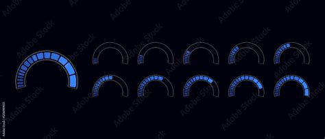 Loader Round Bar Icon Vector Set Loading Scales And Indicators