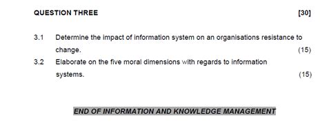 Solved QUESTION THREE 30 3 1 Determine The Impact Of Chegg Com