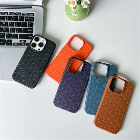 Grid Weave Slim Soft Silicone Case Blue Tech Luxury Gh