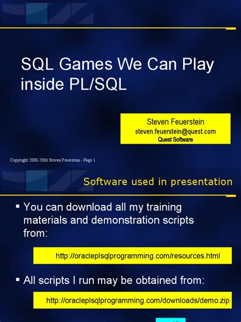 Sql Games We Can Play In Plsql