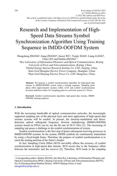 Pdf Research And Implementation Of High Speed Data Streams Symbol Synchronization Algorithm