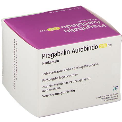 Pregabalin Aurobindo 225 Mg 100 St Mit Dem E Rezept Kaufen Shop Apotheke