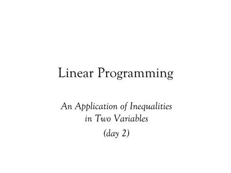Ppt Linear Programming Powerpoint Presentation Free Download Id5439409