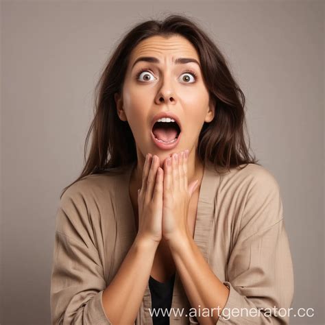 Woman Expressing Surprise And Inspiration Ai Art Generator