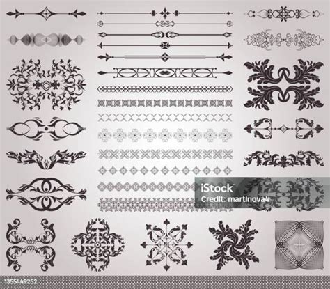 휴일과 결혼식의 요소 장식의 세트 책 잡지와 배경의 벡터 일러스트 장식 컴퓨터 그래픽에 대한 스톡 벡터 아트 및 기타 이미지 컴퓨터 그래픽 빅토리아 스타일 딩벳