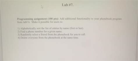 Solved Lab 6 Programming Assignment 100 Pts Write A