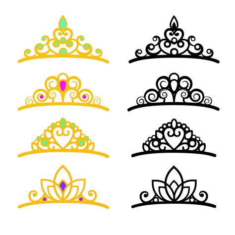 Princess Tiara Svg Golden Princess Tiara Clipart Crown Eps Queen Crown Svg Princess Tiara