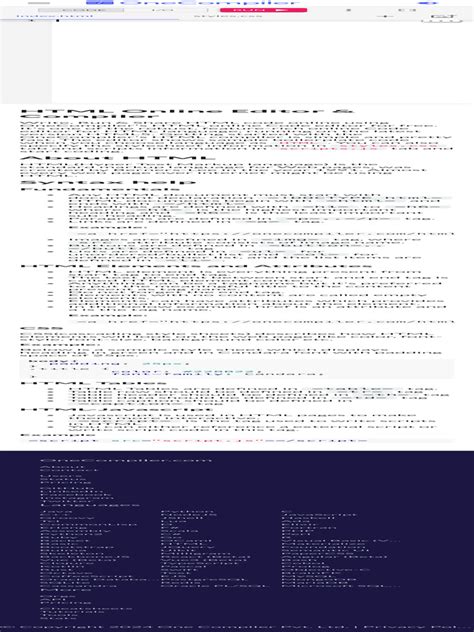 Html Online Editor Compiler Interpreter And Runner Pdf Html Element Html