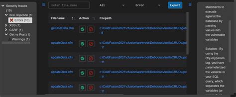 Acf Builder Extension Security Analyzer Coldfusion