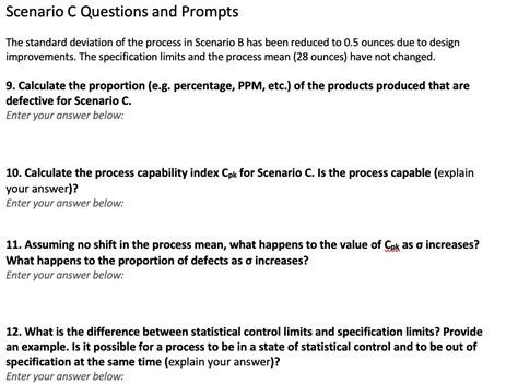 Solved The Standard Deviation Of The Process In Scenario B Chegg Com