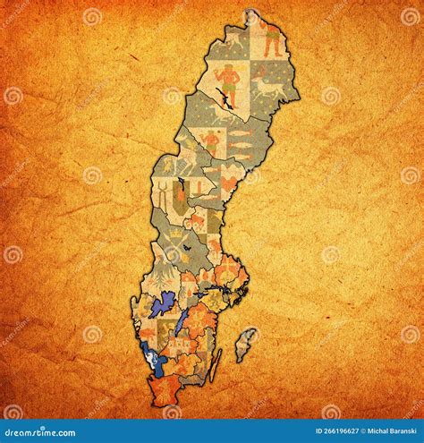 Halland On Map Of Swedish Counties Stock Illustration Illustration Of
