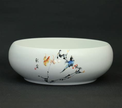 贴花水盂笔洗 中国风