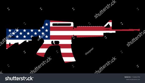 Assault Rifle Flag Stock Vector Royalty Free 1152842759