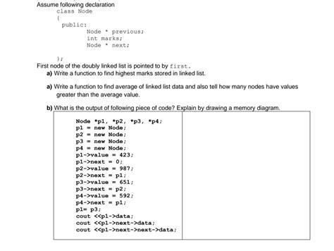 Solved Assume Following Declaration Class Node Public