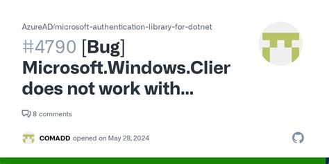 Bug Microsoftwindowsclient Does Not Work With Winui Net 60 · Issue 4790 · Azuread