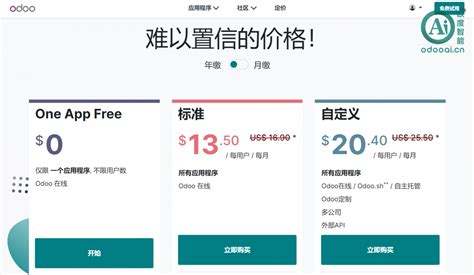 Odoo价格一览，免费社区版与收费企业版区别