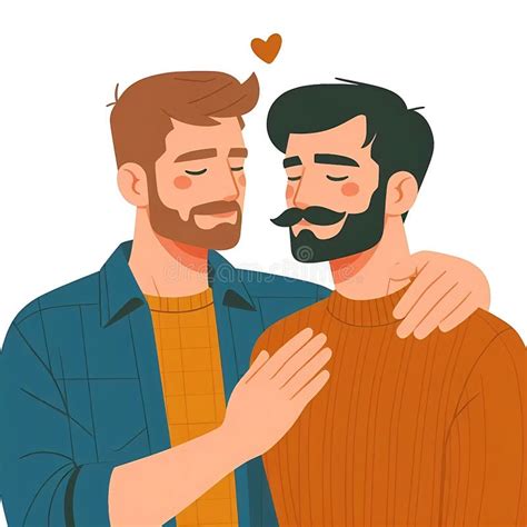Gay Couple In Love Flat Style Illustration Stock Image Image Of
