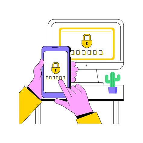Two Factor Authentication Verification Isolated Cartoon Illustrations
