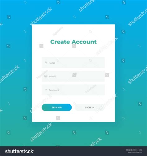 Create Account Login Form Web Site Stock Vector Royalty Free 1343161652 Shutterstock