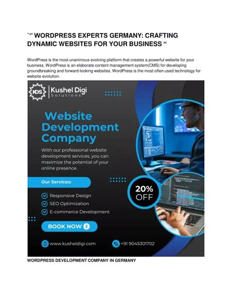 Ppt ‘ Wordpress Experts Germany Crafting Dynamic Websites For Your Business Powerpoint