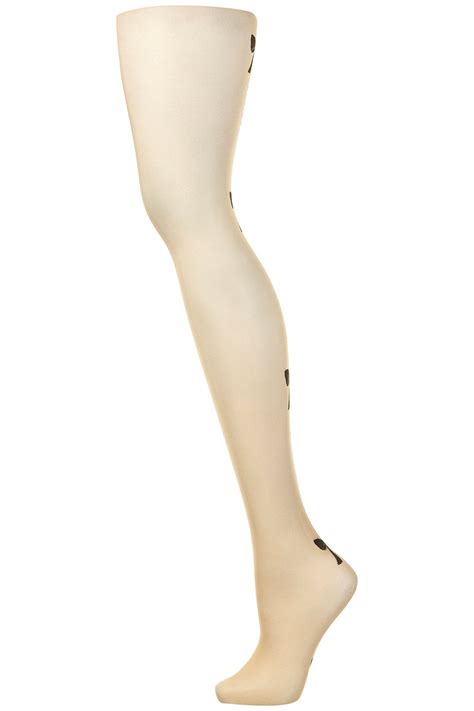 Topshop Bow Seam Back Tights In Beige Nude Lyst
