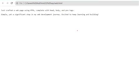 created a web page using html with head body and tags ganesh asil