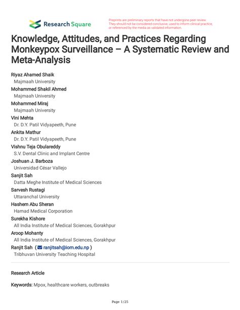 Pdf Knowledge Attitudes And Practices Regarding Monkeypox