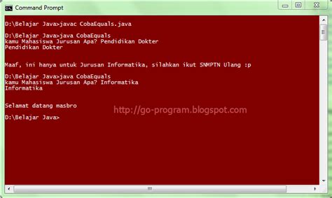 Contoh Penggunaan Method Equals Di Java Jendela Dunia