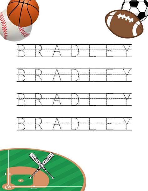 Custom Name Traceable Worksheet Etsy