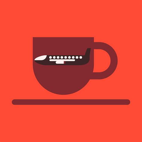 공항 컵 커피 벡터에 대 한 평면 디자인 아이콘 Ai Eps Uidownload