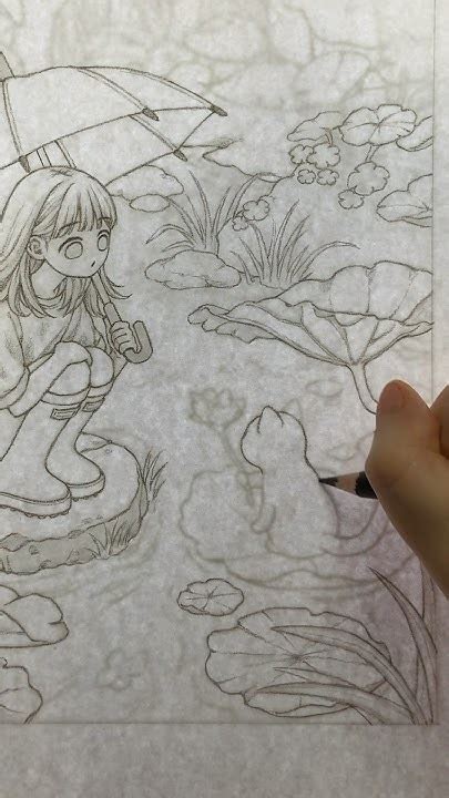 내가 그린 스케치 라이트박스에 옮기기1 Asmr 손그림 Youtube