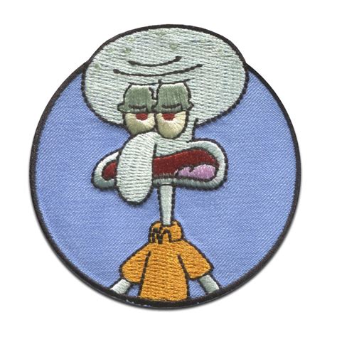 Spongebob Squarepants Thaddeus Embroidered Iron On Patches Adhesive Emblem Stickers Appliques