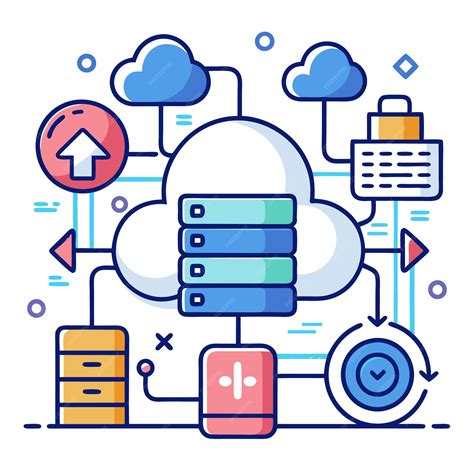 Cloud Computing Network With Server Data And Security Premium Ai