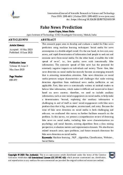 Pdf Fake News Prediction