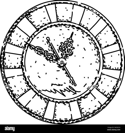 Second Clock Sketch Hand Drawn Vector Stock Vector Image And Art Alamy