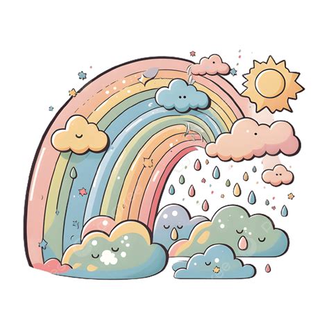 무지개 구름 태양 귀여운 만화 일러스트 레이션 무지개 구름 해 Png 일러스트 및 이미지 에 대한 무료 다운로드 Pngtree