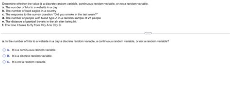 solved determine whether the value is a discrete random