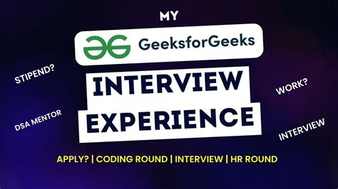 Geeksforgeeksvideos Interview Experience Dsa Mentor Stipend Work Experience How To