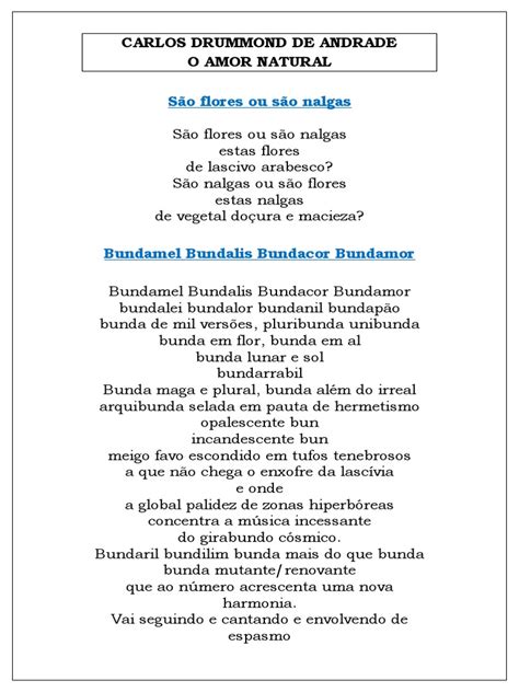 O Amor Natural Carlos Drummond De Andrade Pdf Alma Amor
