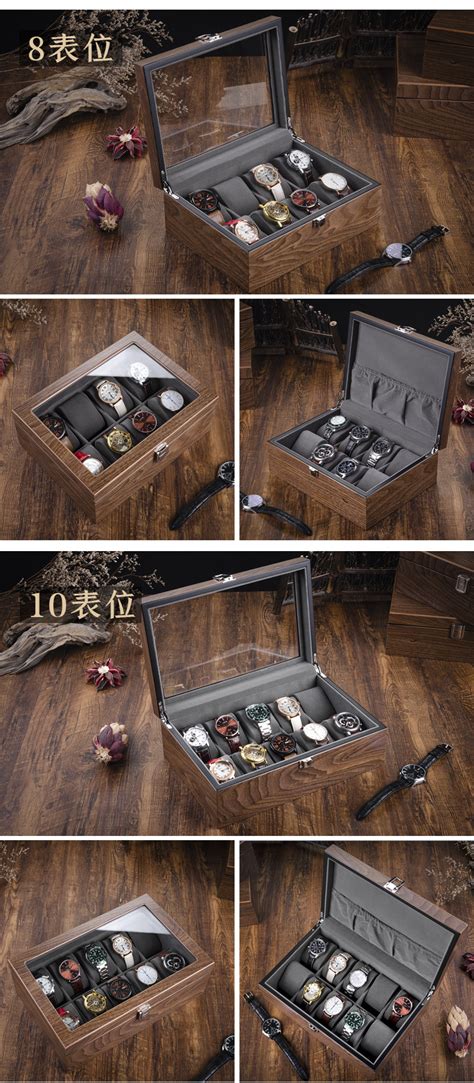 Badu Bg Кутия за часовник от орехово дърво Калъф за органайзер Мъжки ръчни механични часовници