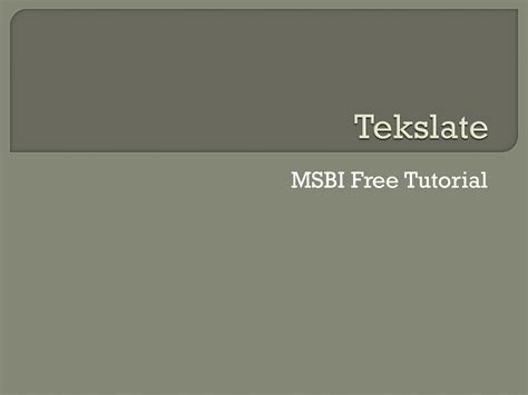 Msbi Free Tutorial Pptx Powerpoint Presentation Ppt