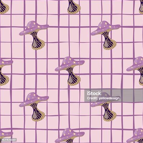 손으로 그린 환각 버섯 원활한 패턴 마법의 비행 Agaric 벽지입니다 Boletus에 대한 스톡 벡터 아트 및 기타 이미지 Boletus 가을 강렬하고 밝은 색상