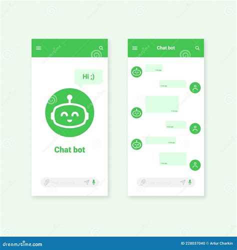 Chat Bot Mobile Application Dialog Box Template Concept Ui Ux Elements For Web Design Stock