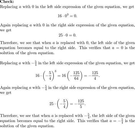 Solve The Given Equation 16 A 3 25 A Quizlet