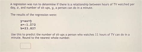 Solved Linear Regression And Correlation Compute The