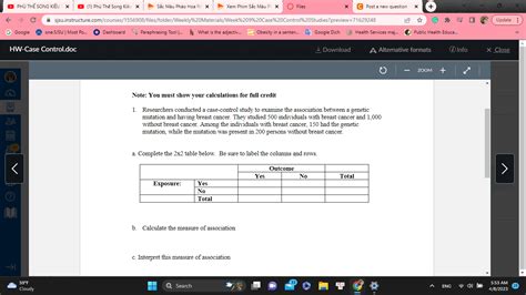 Solved Note You Must Show Your Calculations For Full C