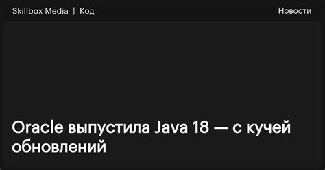 Oracle выпустила Java 18 — с кучей обновлений Skillbox Media