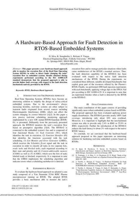 Pdf A Hardware Based Approach For Fault Detection In Rtos Based Embedded Systems Researchgate
